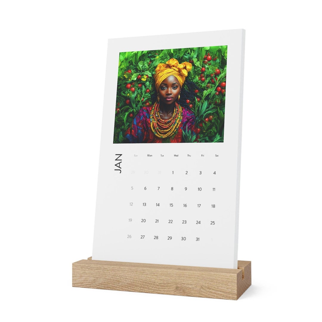 2025 African Art Desk Calendar Yearly Planner Monthly Scheduler Office ...