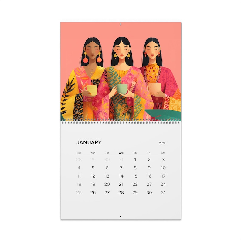 2026 Women Wall Calendar, Sizes 11x8.5 & 14x11.5, Women Minimalist Pop ...