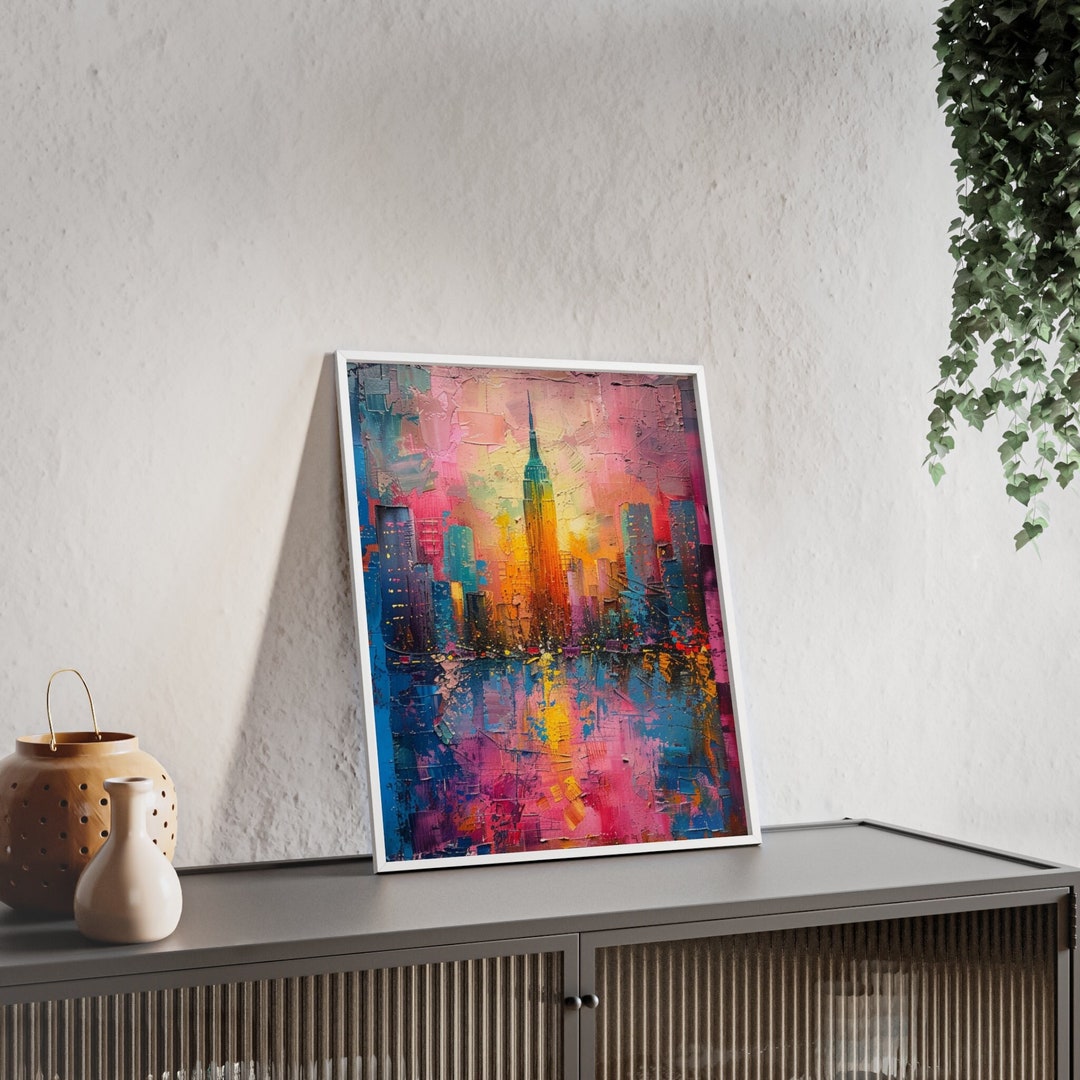 New York City Manhattan - Posters With Wooden Frame American Art Print ...