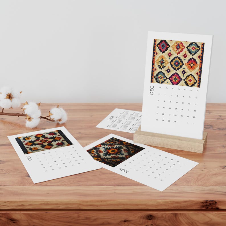 2025 Native American Art Desk Calendar Yearly Monthly Scheduler, Office ...