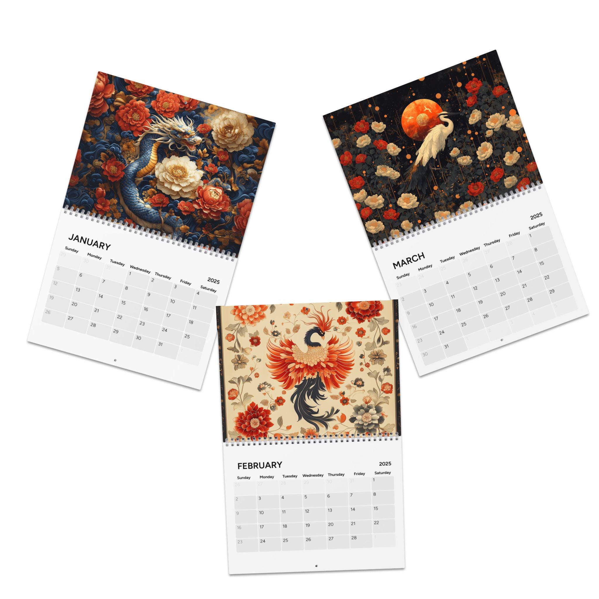 2025 Chinese Traditional Wall Calendar - Yearly Monthly Scheduler for ...