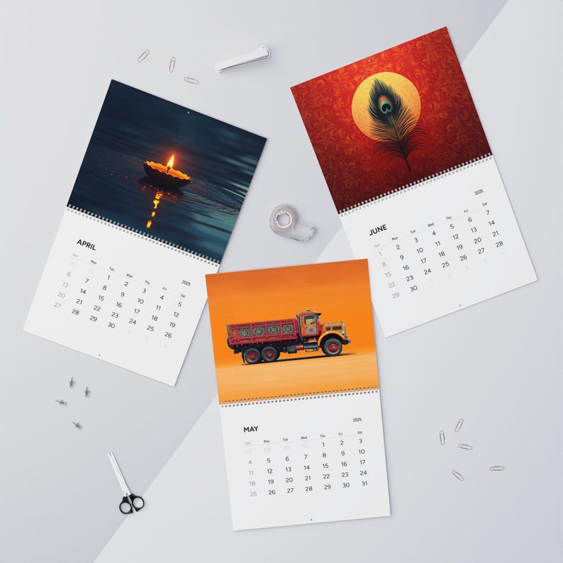 Wall Calendar 2025 Pakistani Indian Ethnic Traditional Art Vertical ...