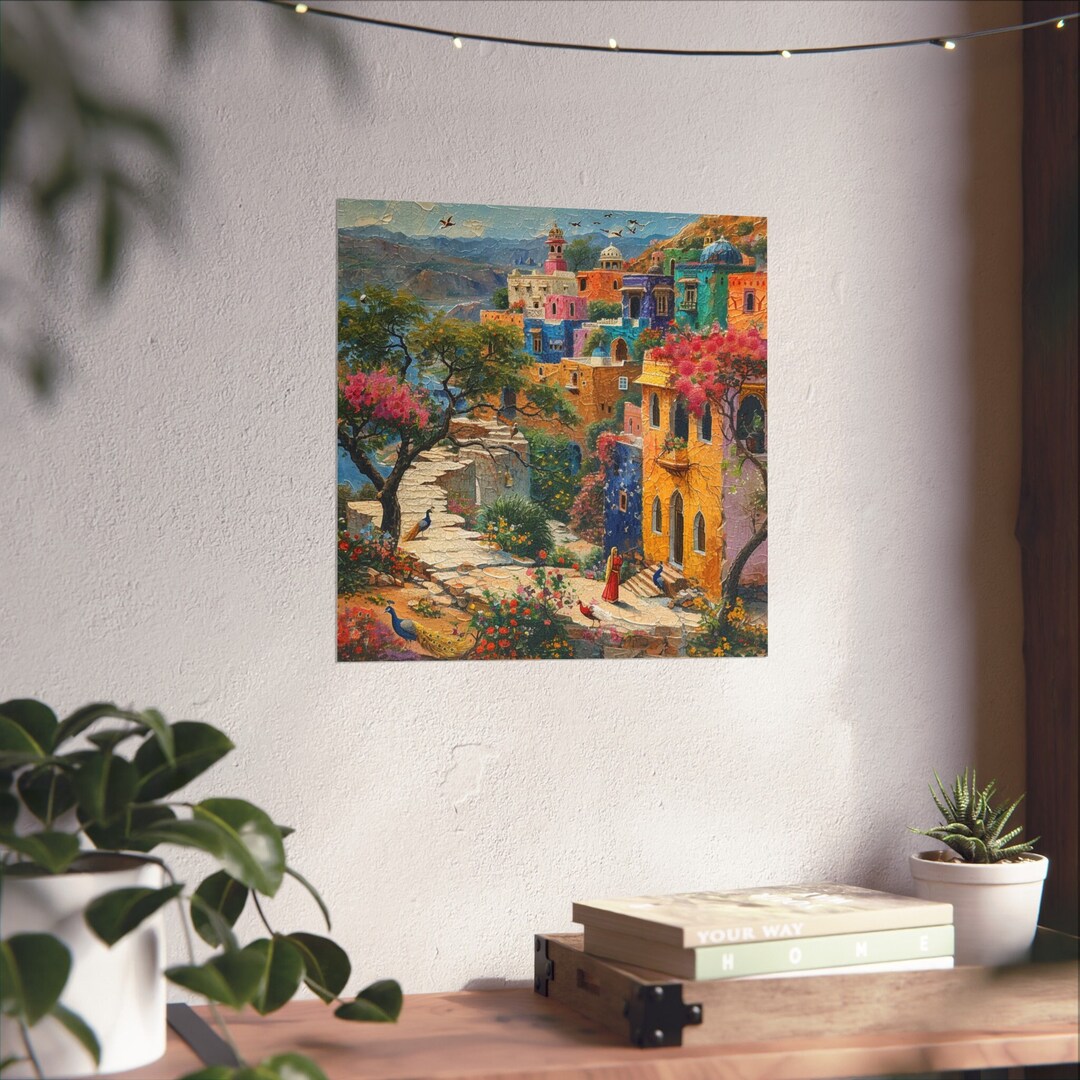 Sindhi Village Art Matte Vertical Posters, Mughal Palace Afghan ...