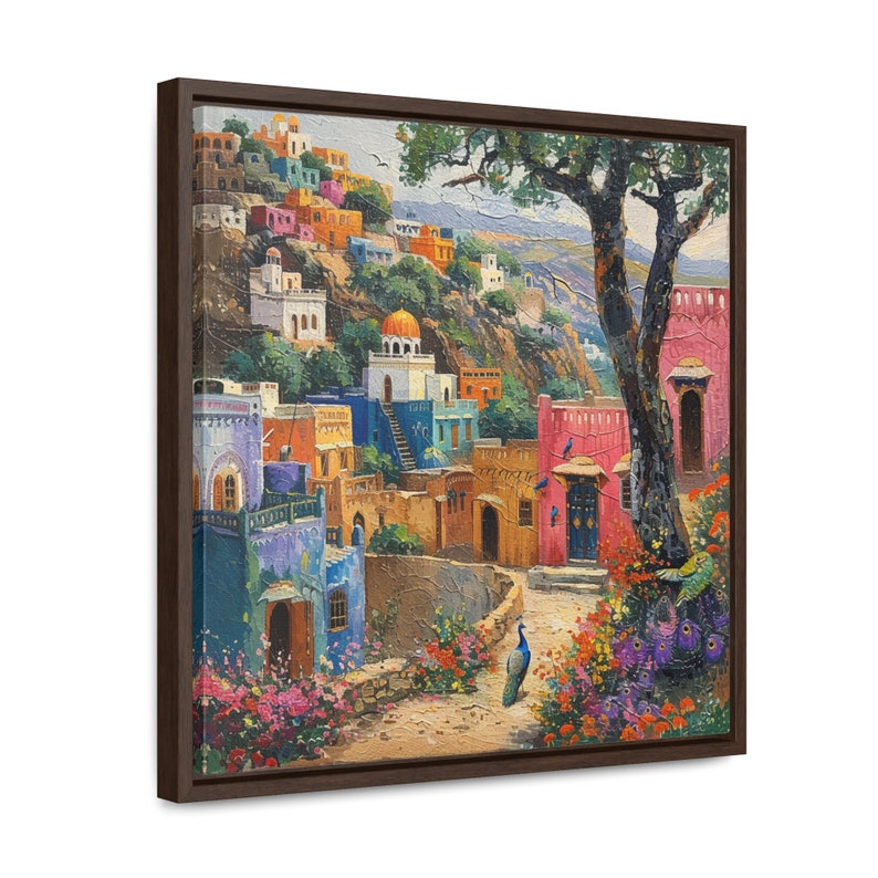Sindhi Village Art Painting, Gallery Canvas Square Frame, Mughal Palace ...