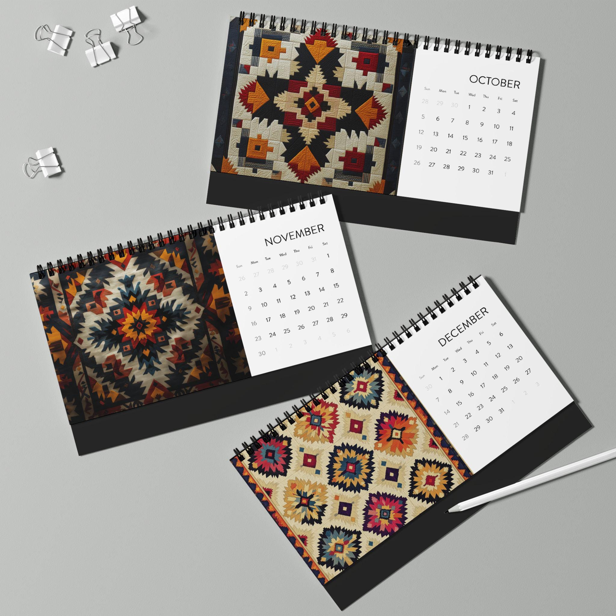 2025 Native American Art Desk Calendar Yearly Monthly Scheduler, Office ...