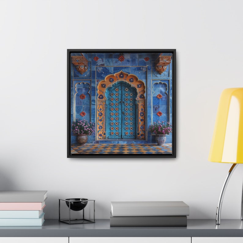 Mughal Style Art Painting, Gallery Canvas Square Frame, Palace Afghan ...