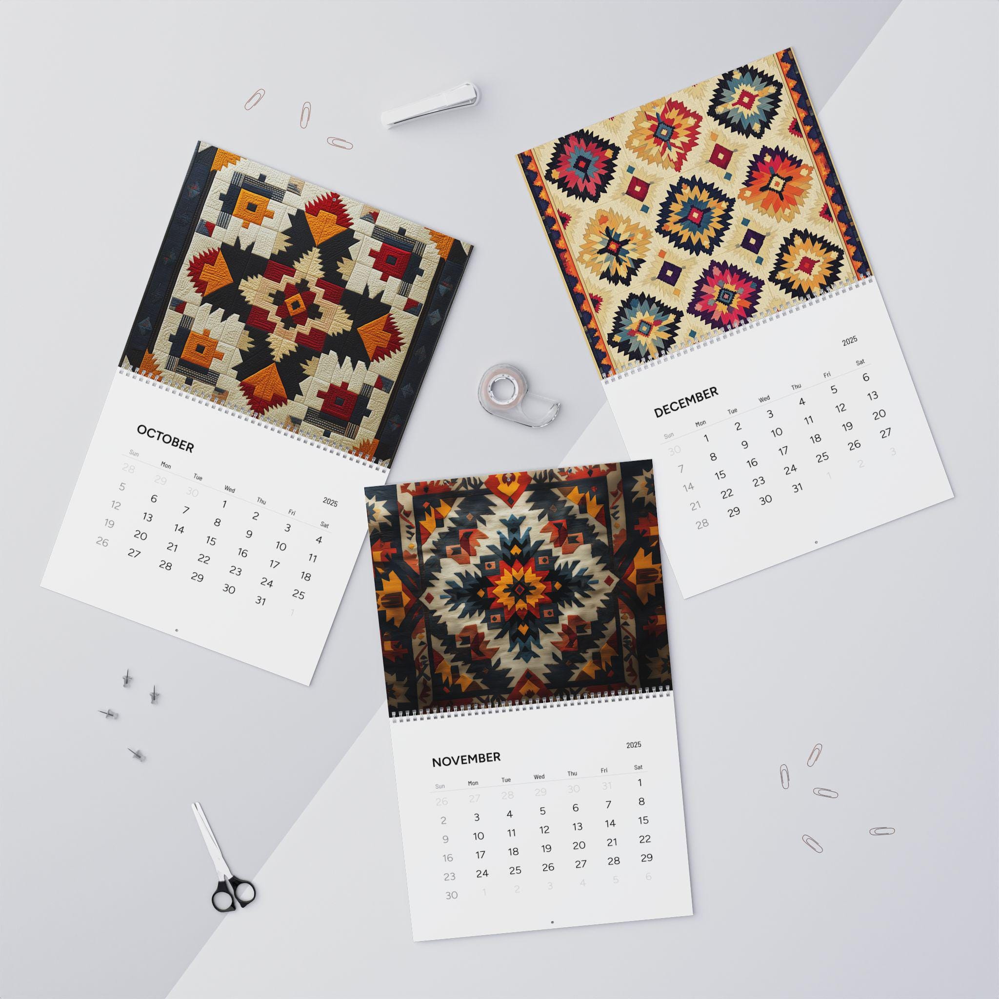 2025 Native American Art Wall Calendar Yearly Monthly Scheduler, Office ...