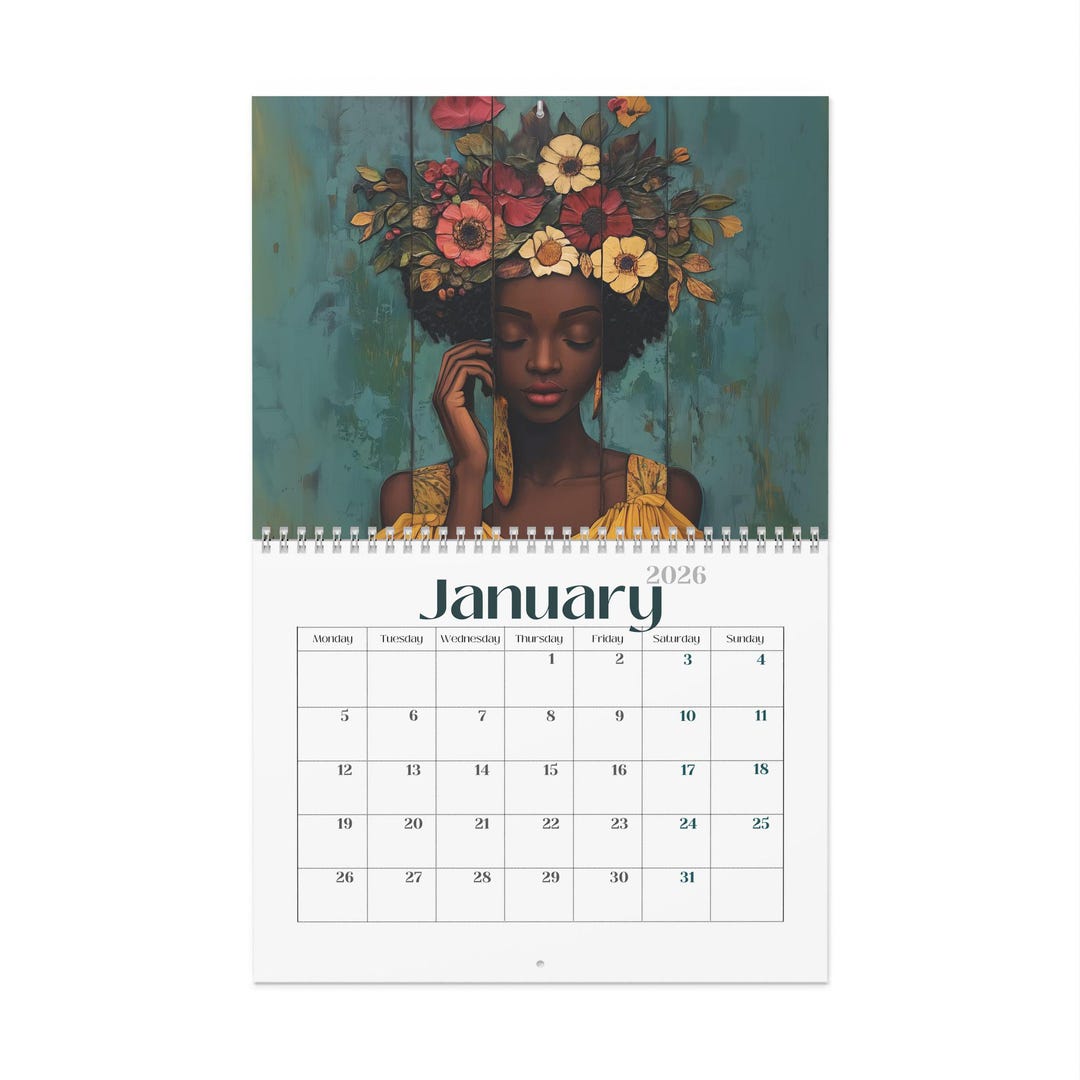 2026 African Art Wall Calendar Yearly Planner Monthly Scheduler Office ...