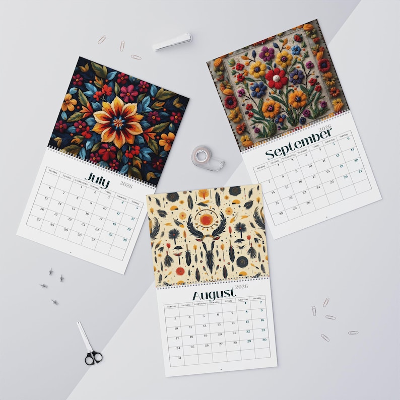 2026 Native American Art Wall Calendar Yearly Monthly Scheduler, Office ...