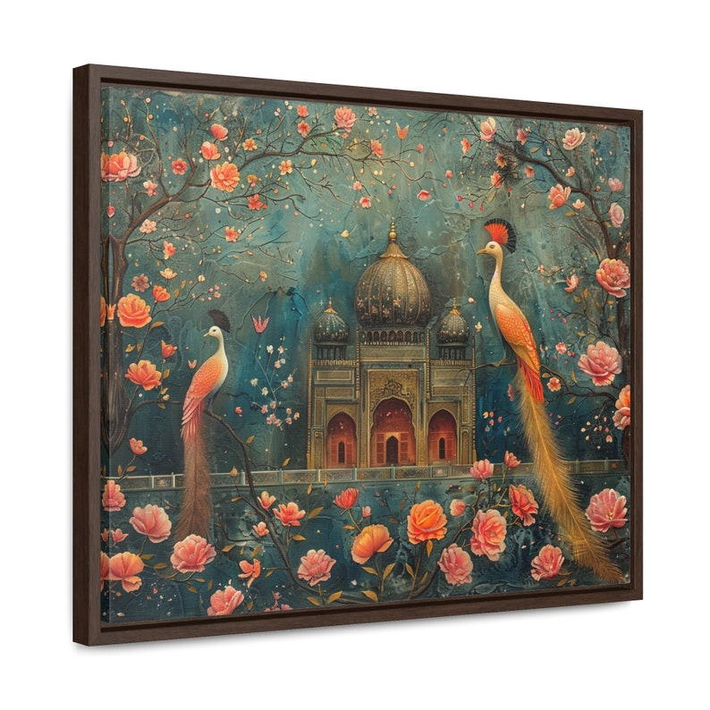 Persian Palace Mughal Art Canvas Horizontal Frame - Pakistani Indian ...