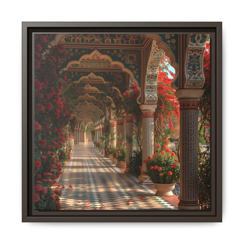 Mughal Style Art Palace Painting, Gallery Canvas Square Frame, Mughal ...