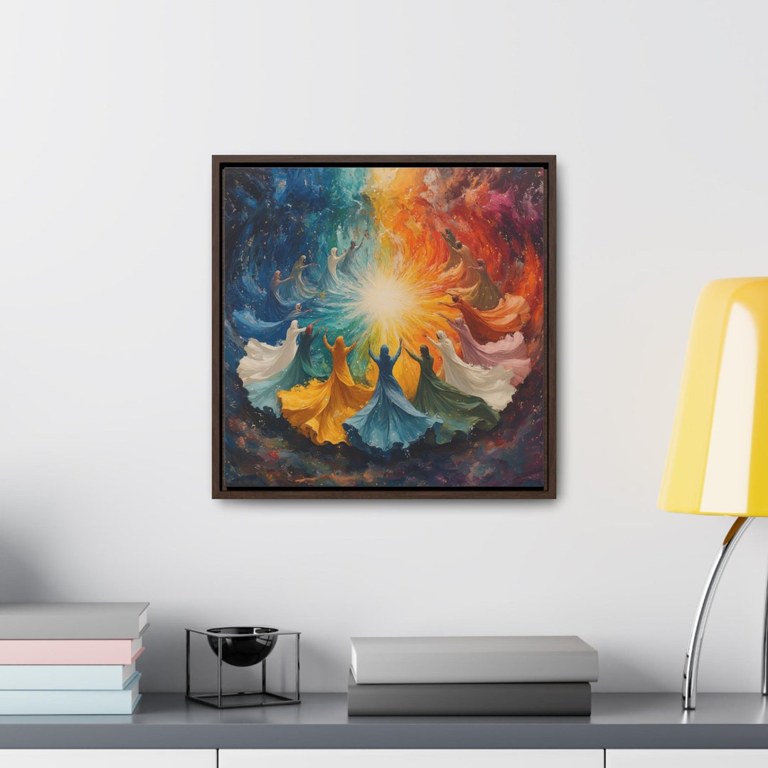 Islamic Sufi Whirling Dervish Square Frame, Gallery Canvas Wrap Art for ...