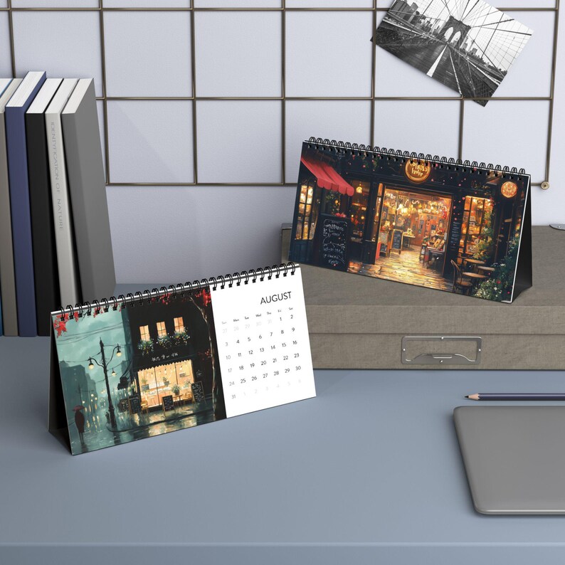 2025 Shops and Markets Desk Calendar Yearly Planner Monthly Scheduler ...