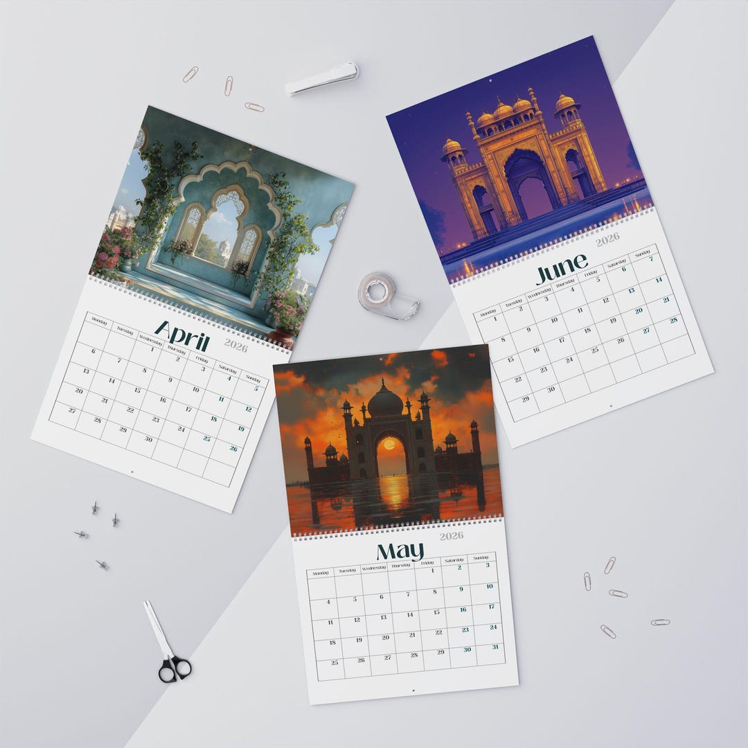 2026 Art Wall Calendar Size 11x8.5 & 14x11.5 Southasian Ethnic ...