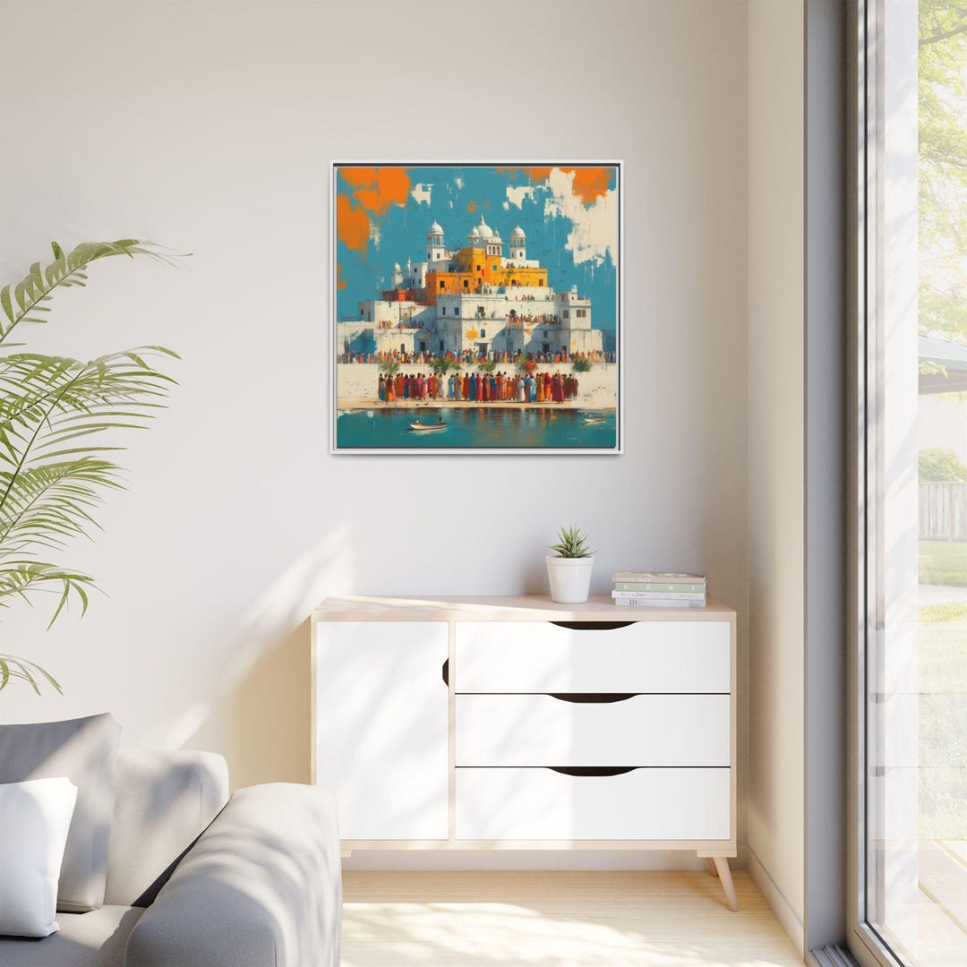 Traditional Indian Village Palace Framed Wall Art Pakistani Indian Desi ...