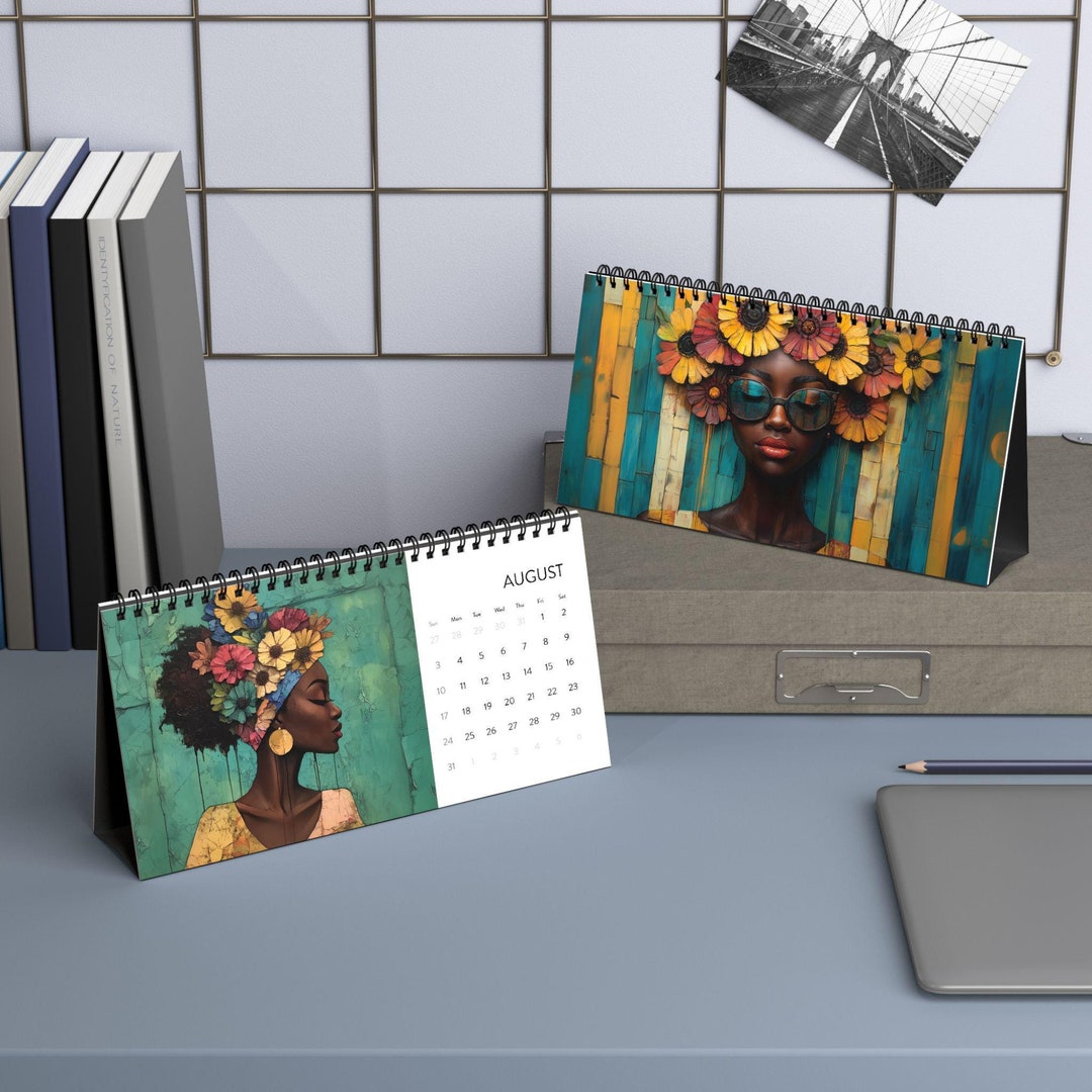 2025 African Art Desk Calendar Yearly Planner Monthly Scheduler Office ...
