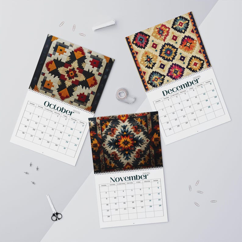 2026 Native American Art Wall Calendar Yearly Monthly Scheduler, Office ...