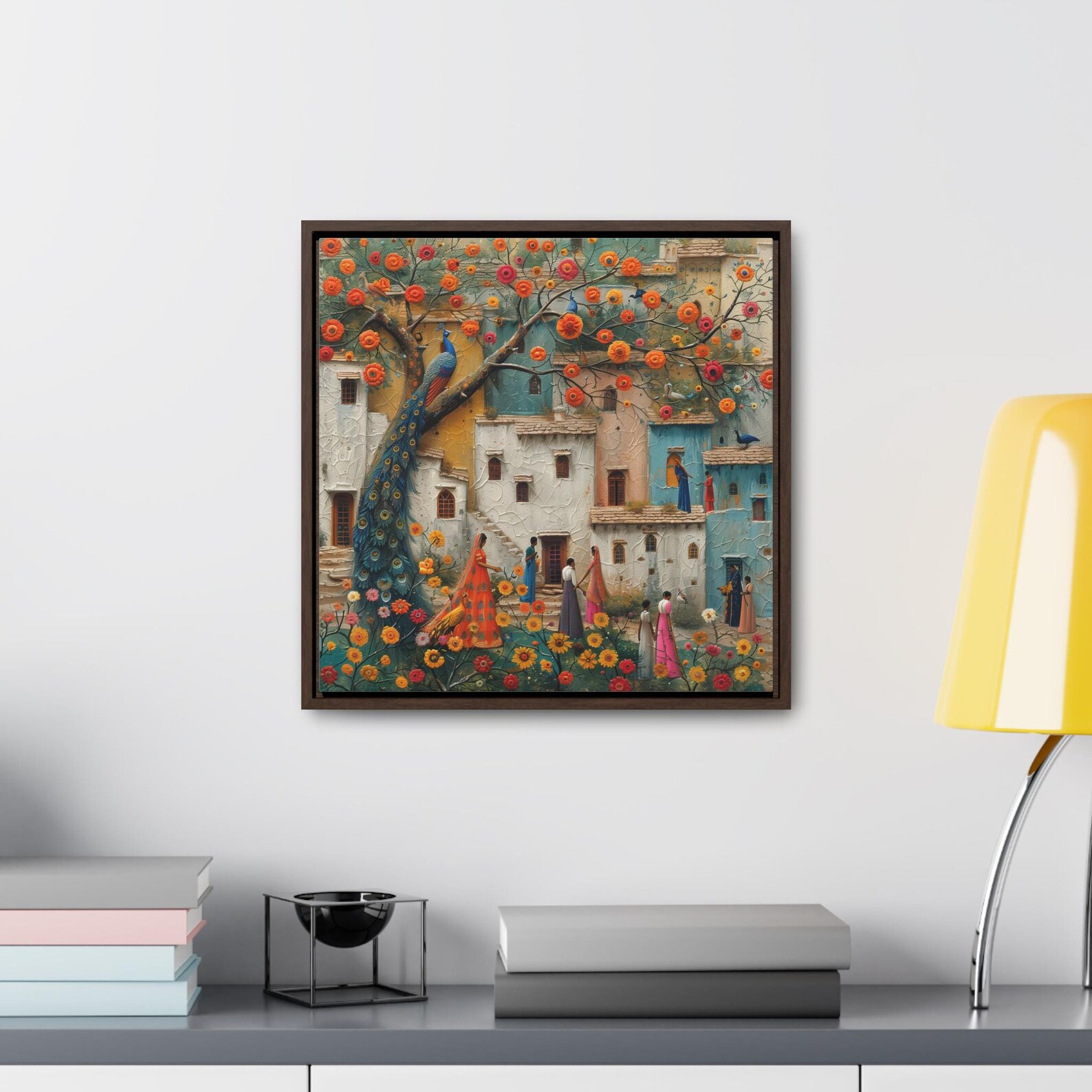 Sindhi Village Printable Art Poster Painting, Mughal Palace Afghan ...