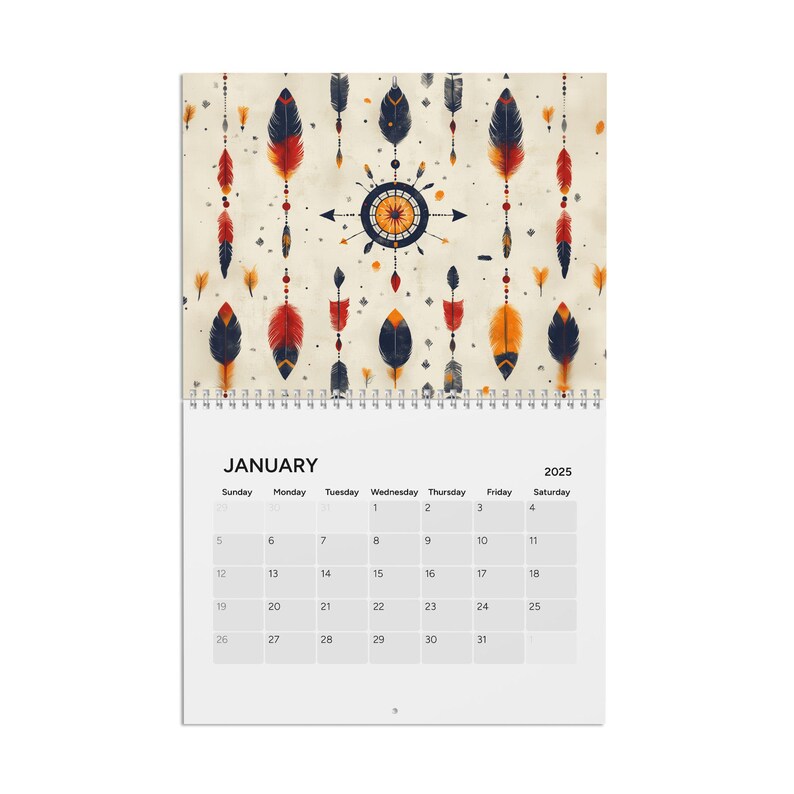 2025 Native American Art Wall Calendar Yearly Monthly Scheduler, Office ...