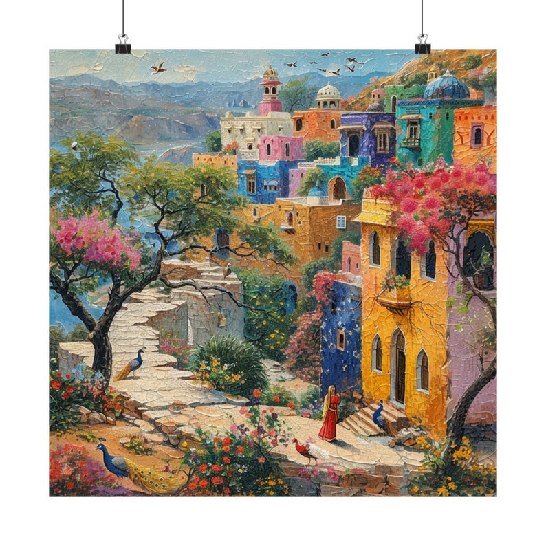 Sindhi Village Art Matte Vertical Posters, Mughal Palace Afghan ...