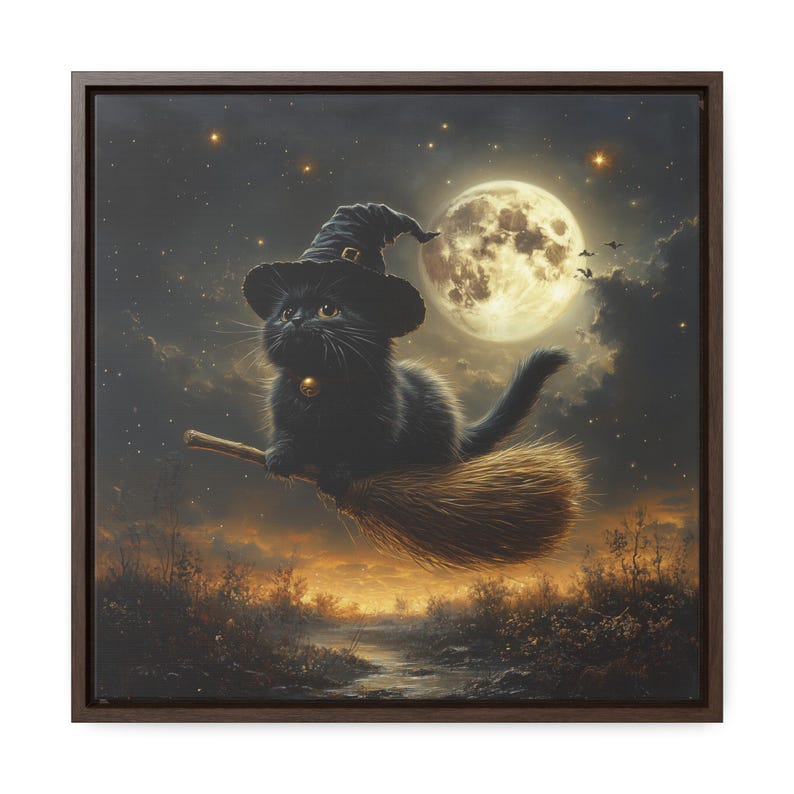 Cat Halloween Spooky Wall Art Poster Print, Witchcore Home Decor, Cat ...