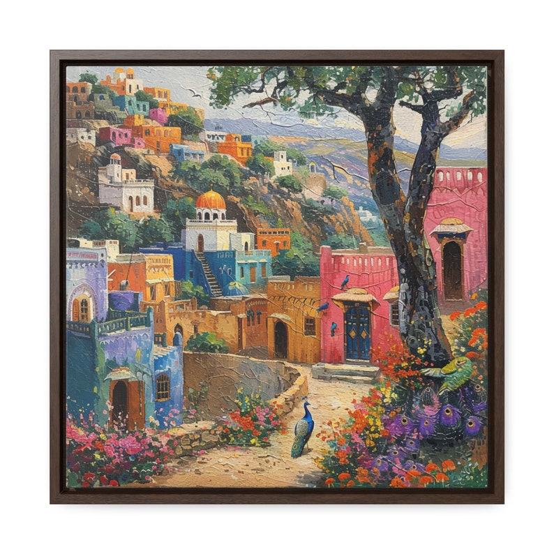 Sindhi Village Art Painting, Gallery Canvas Square Frame, Mughal Palace ...