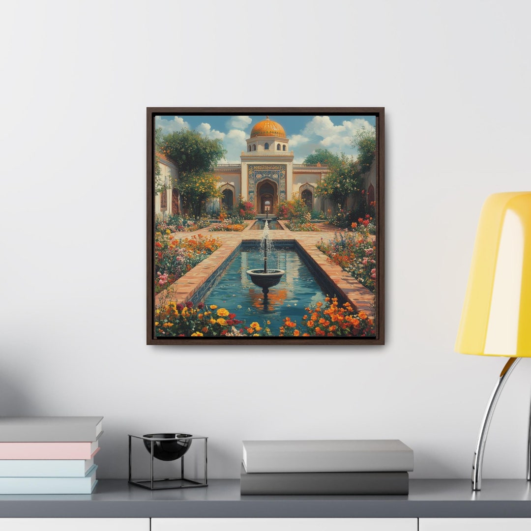 Mughal Style Palace Painting Framed Wall Art Afghan Pakistani Indian ...