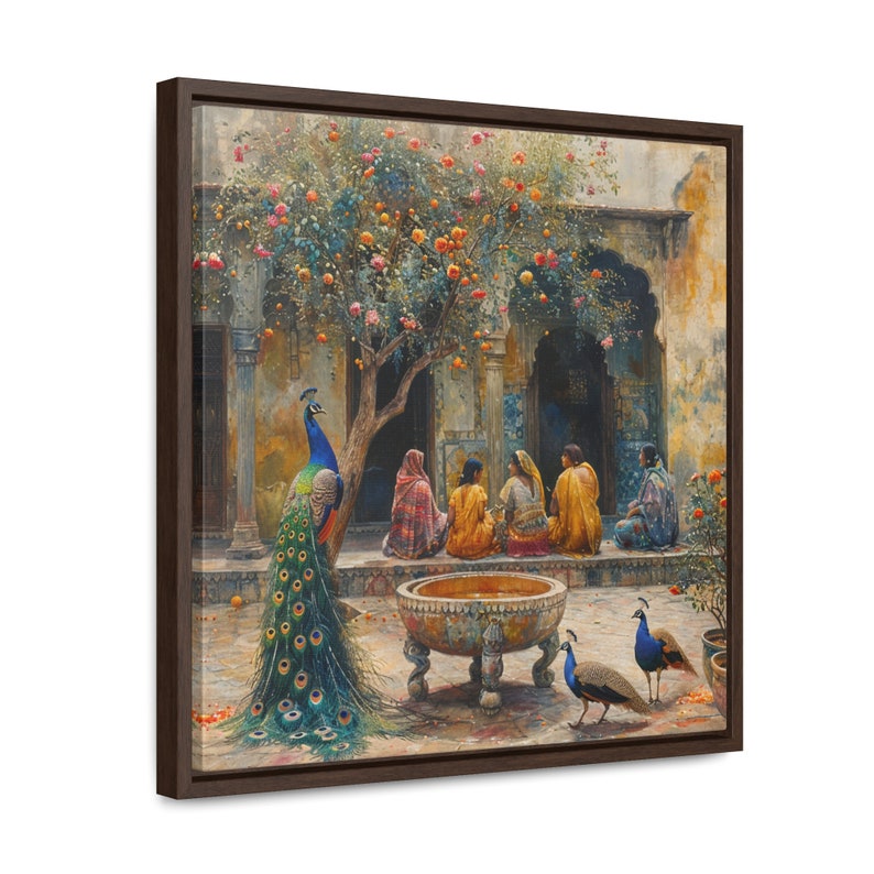 Sindhi Village Art Painting, Gallery Canvas Square Frame, Mughal Palace ...