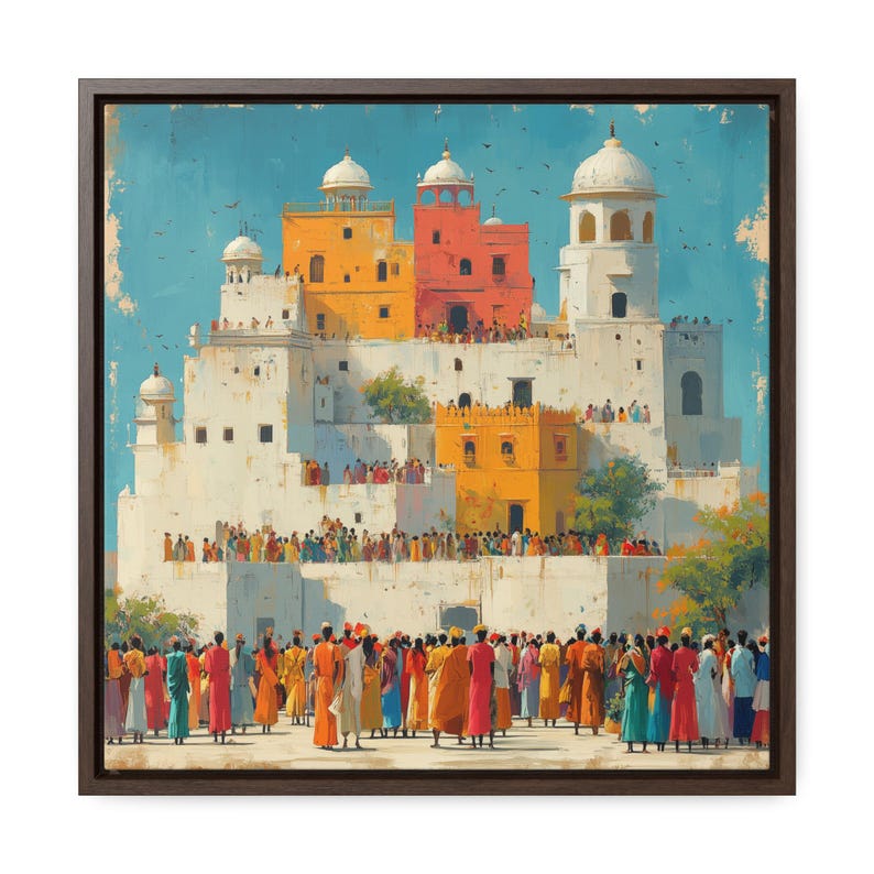 Traditional Indian Village Palace Digital Wall Art Pakistani Indian ...