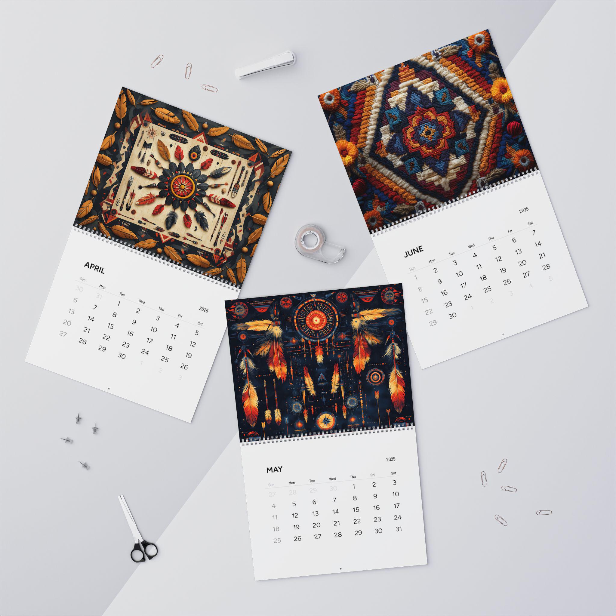 2025 Native American Art Wall Calendar Yearly Monthly Scheduler, Office ...