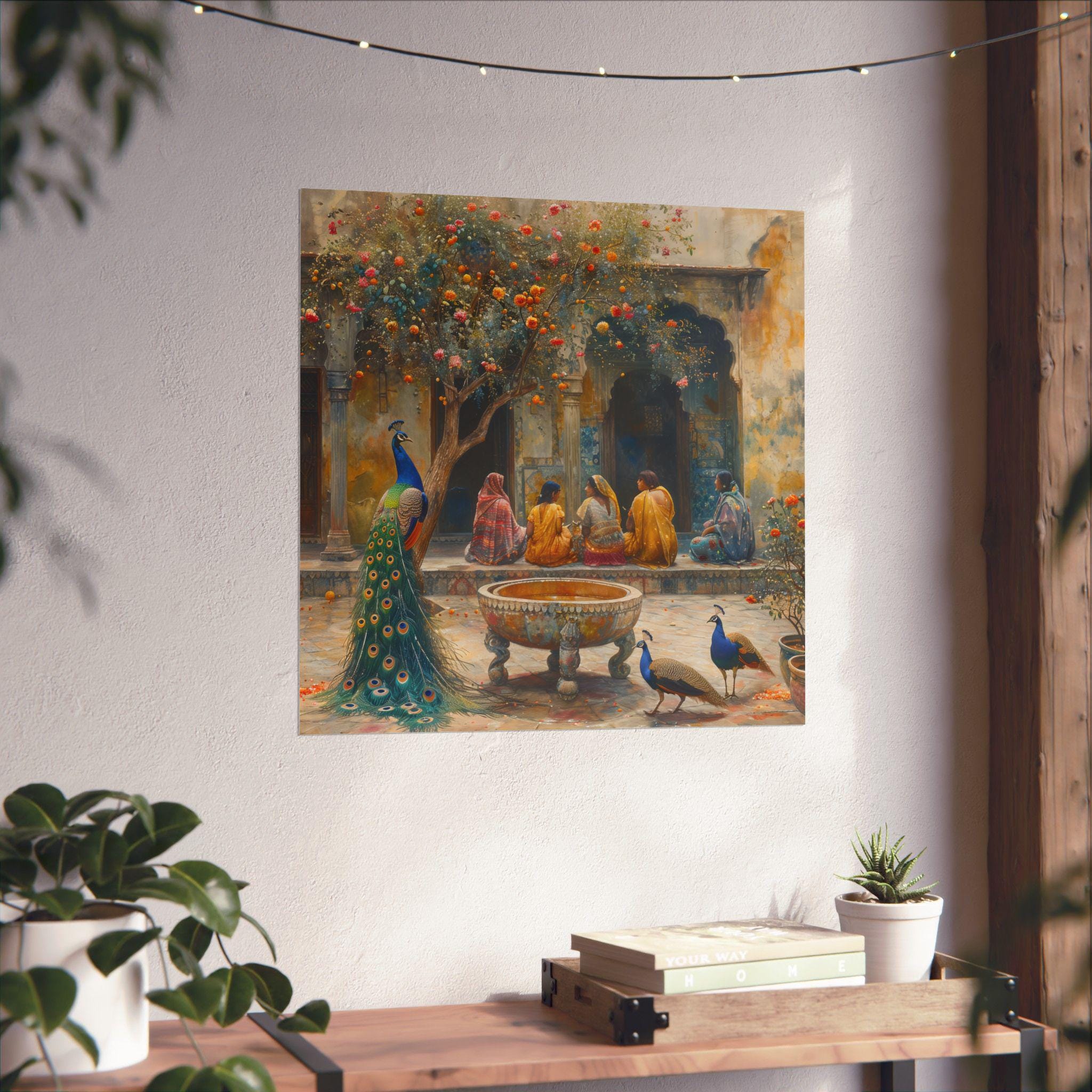 Sindhi Village Art Painting Printable Poster, Mughal Palace Afghan ...