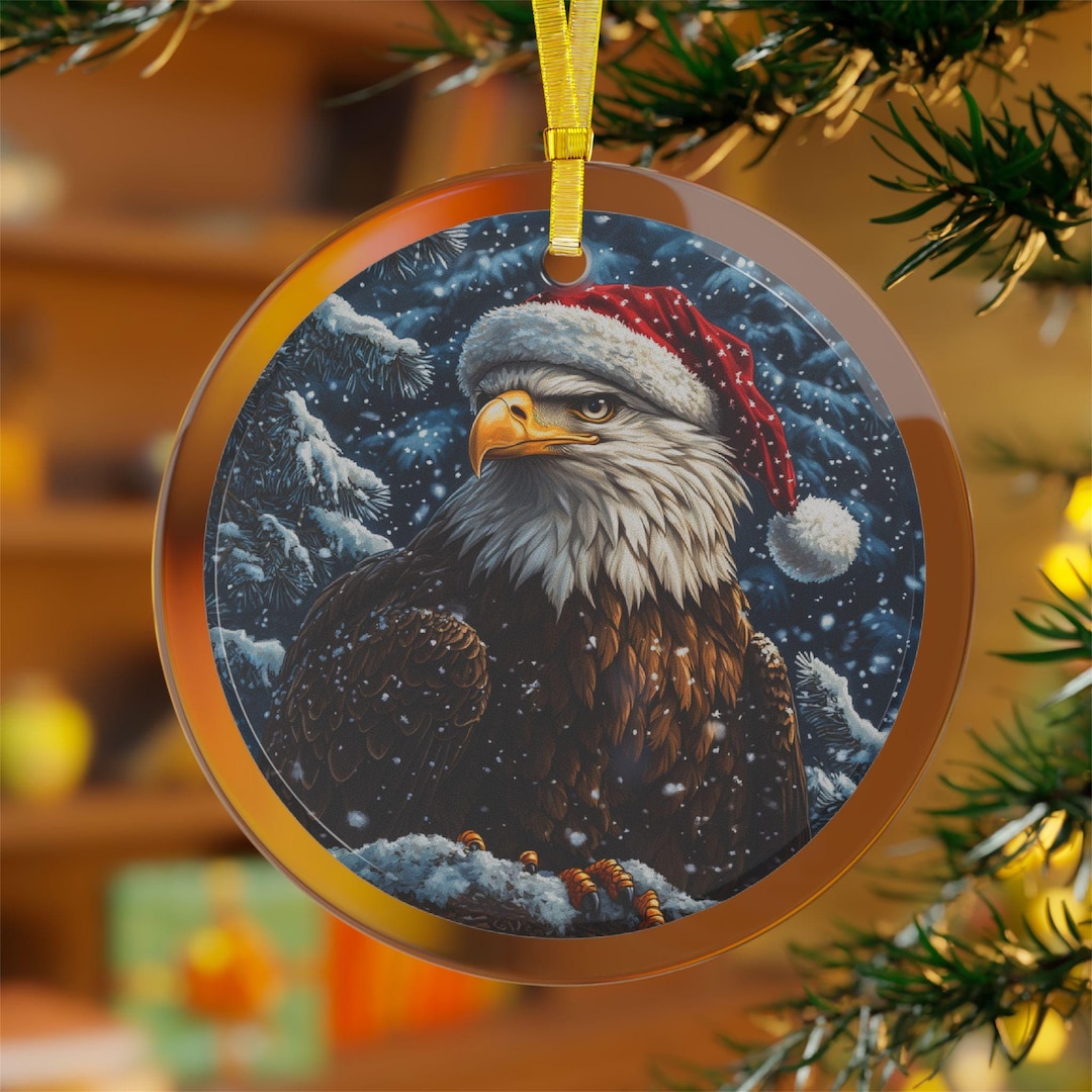 American Christmas Bald Eagle Glass Ornaments, Xmas Decor Modern ...