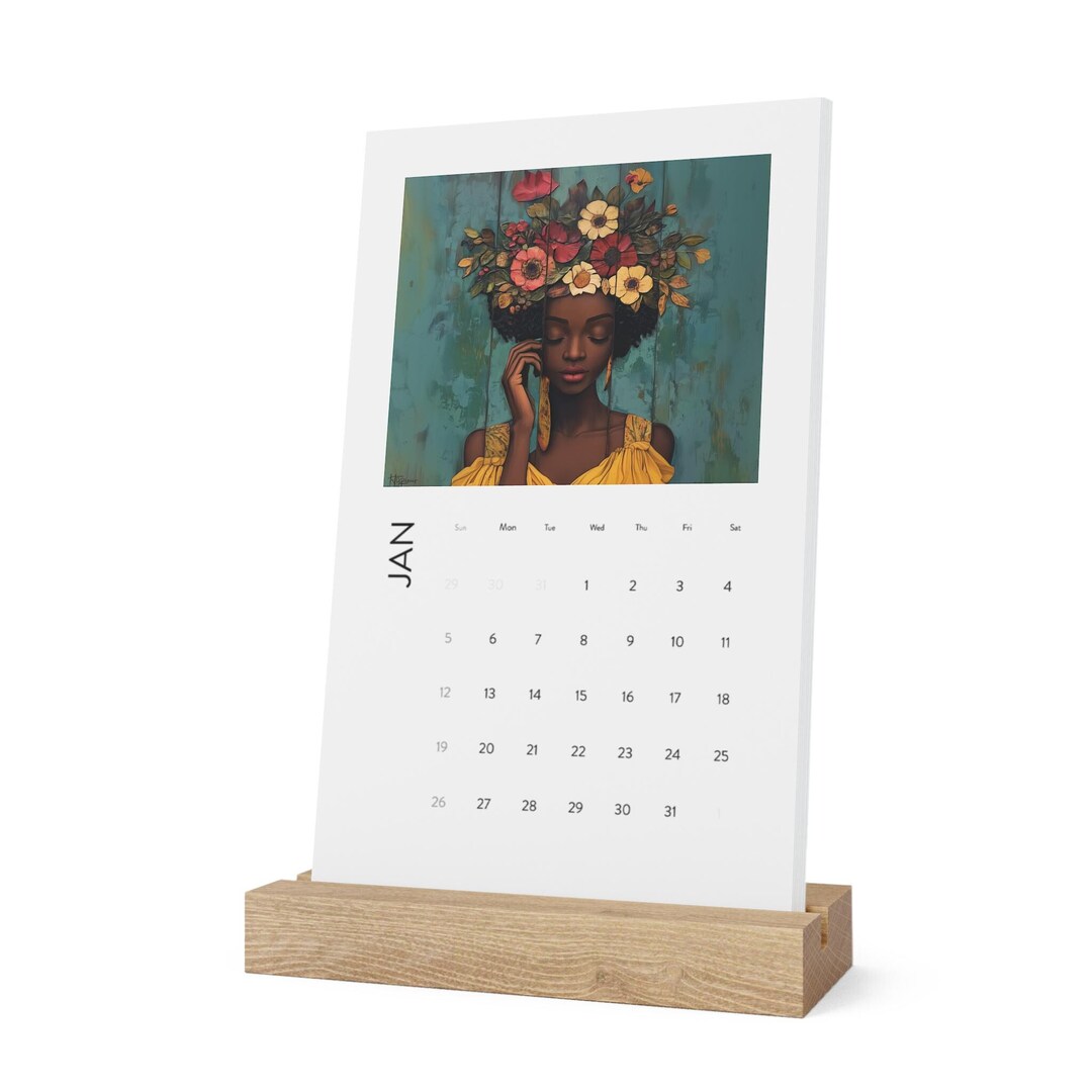 2025 African Art Desk Calendar Yearly Planner Monthly Scheduler Office ...