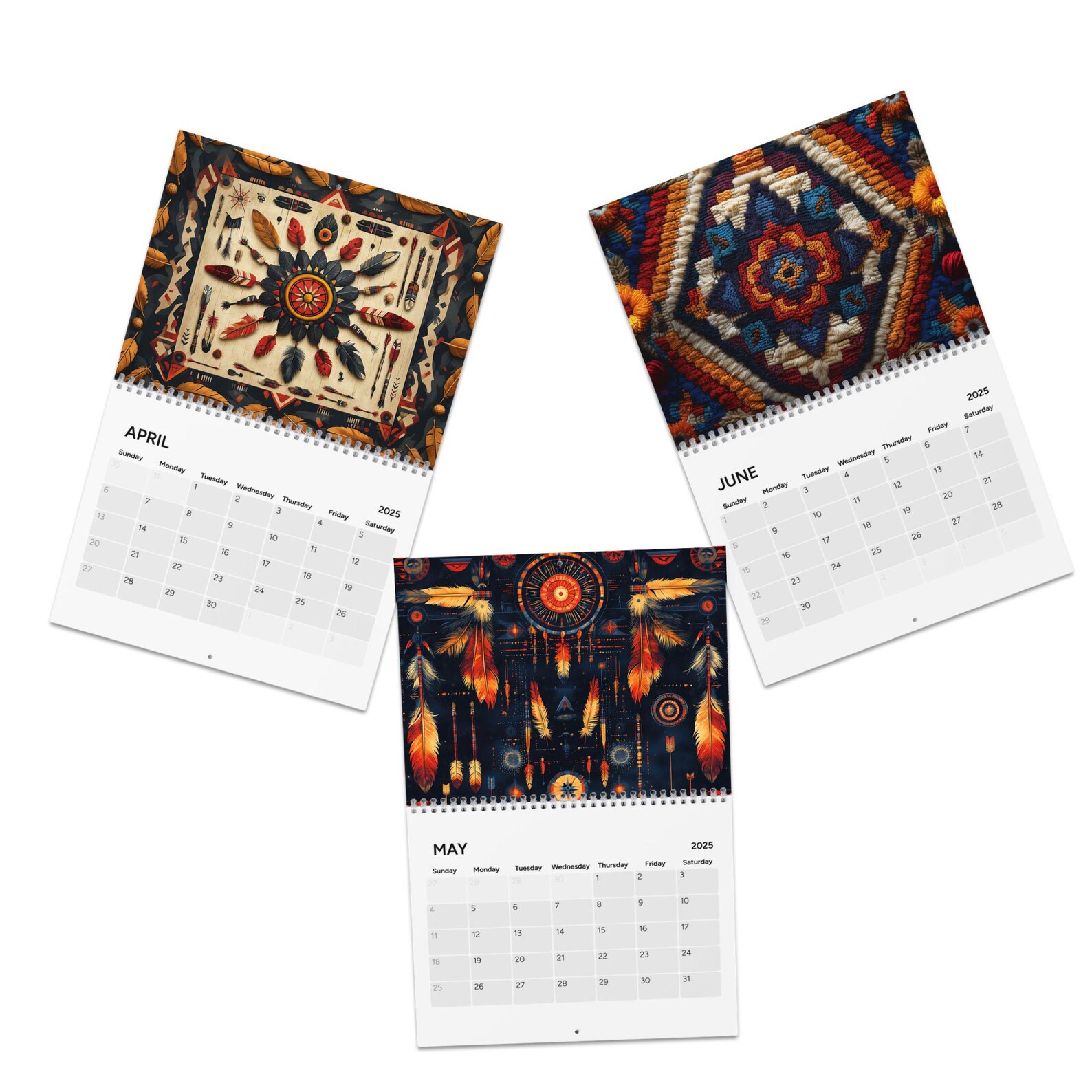 2025 Native American Art Wall Calendar Yearly Monthly Scheduler, Office ...