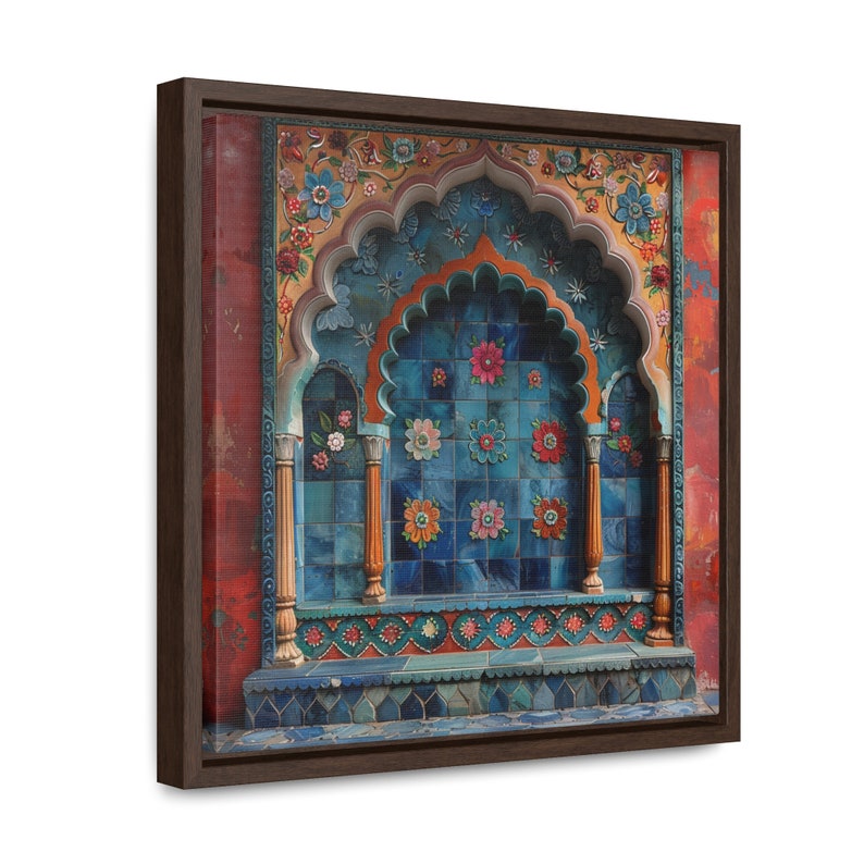 Mughal Style Art Painting, Gallery Canvas Square Frame, Palace Afghan ...