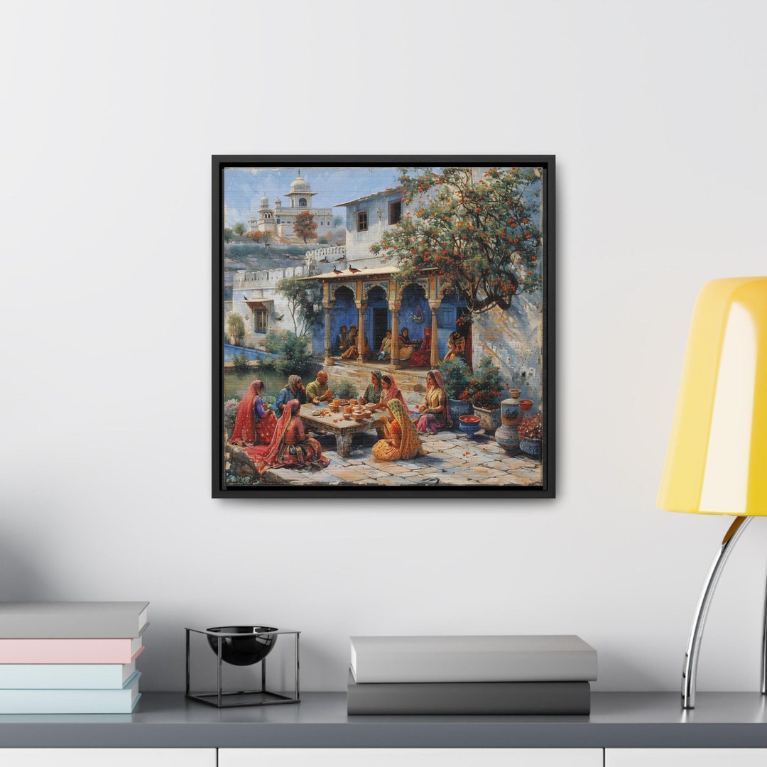 Sindhi Village Art Painting Printable Poster, Mughal Palace Afghan ...