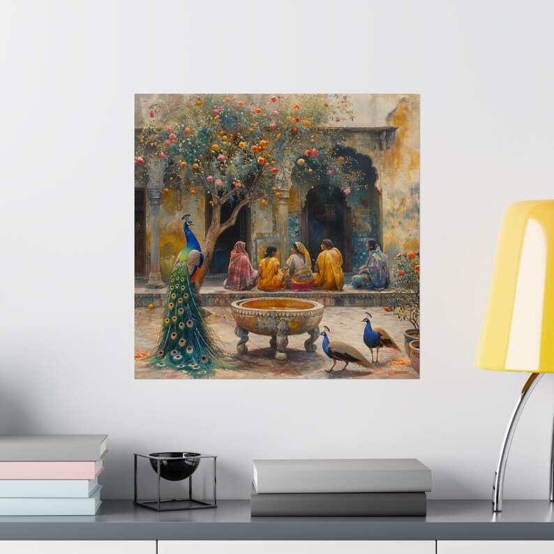 Sindhi Village Art Painting Printable Poster, Mughal Palace Afghan ...