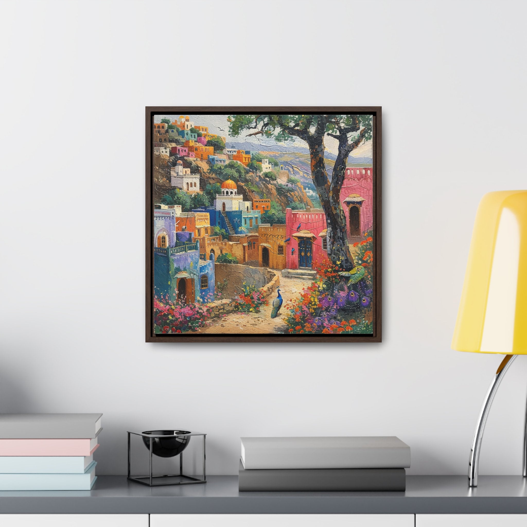 Sindhi Village Art Painting, Gallery Canvas Square Frame, Mughal Palace ...