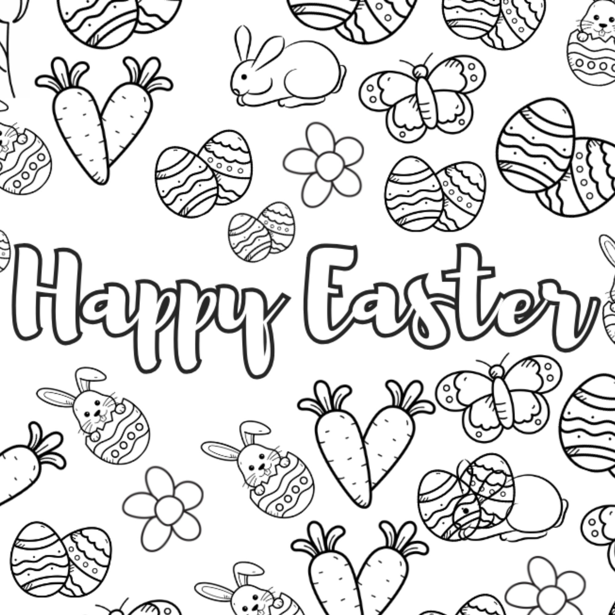 XL Size Easter Coloring Poster - Etsy