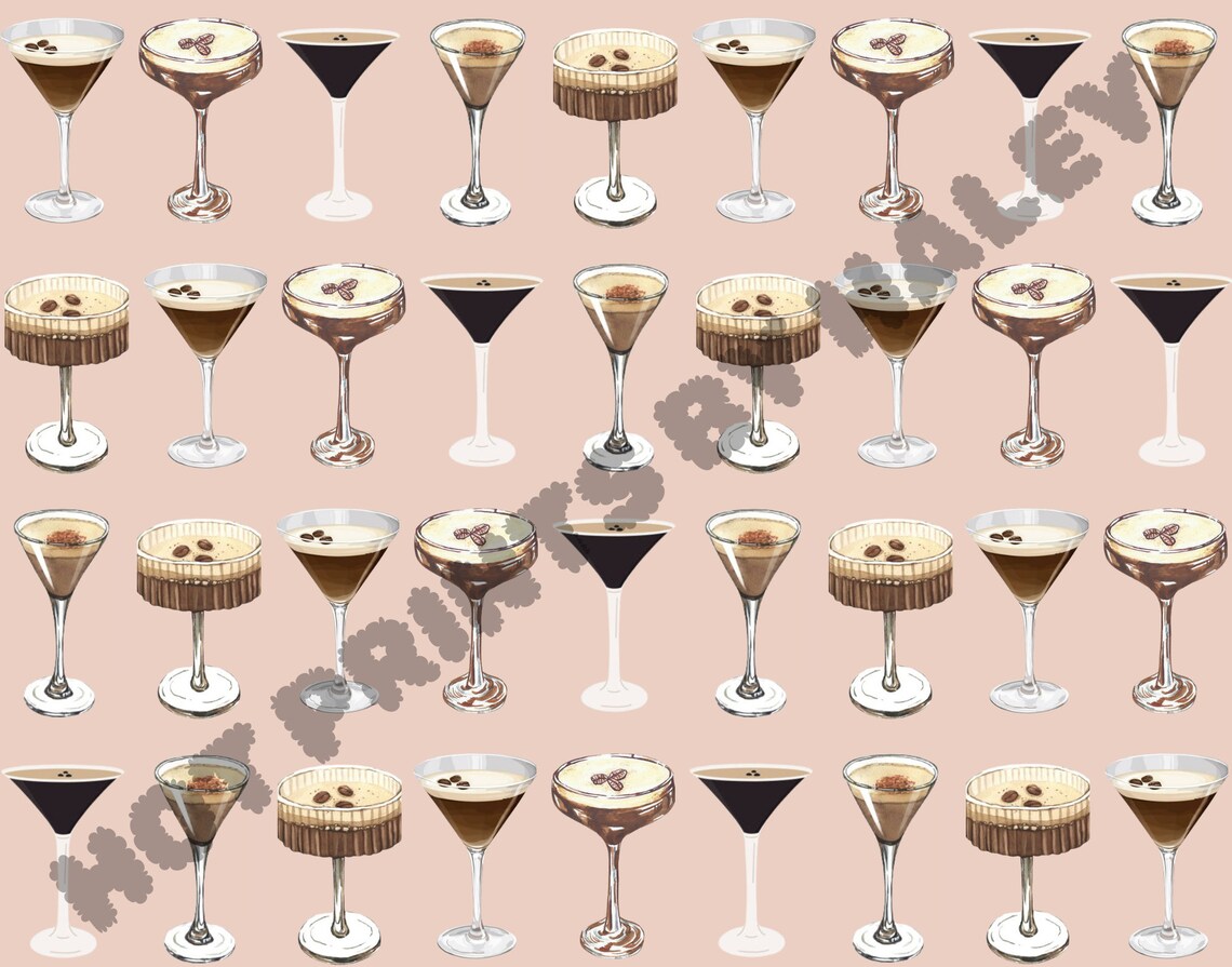 Espresso Martini Print Background Wallpaper Cocktails Digital Print - Etsy