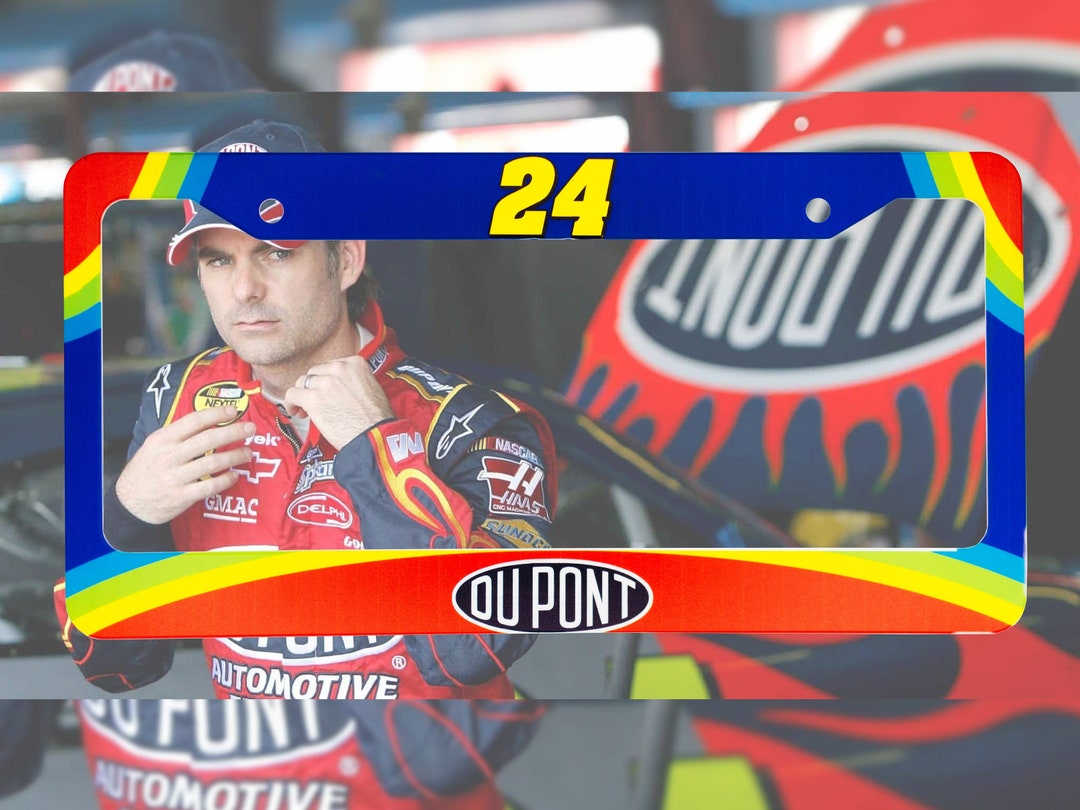 Jeff Gordon Dupont Rainbow License Plate Frame - Etsy