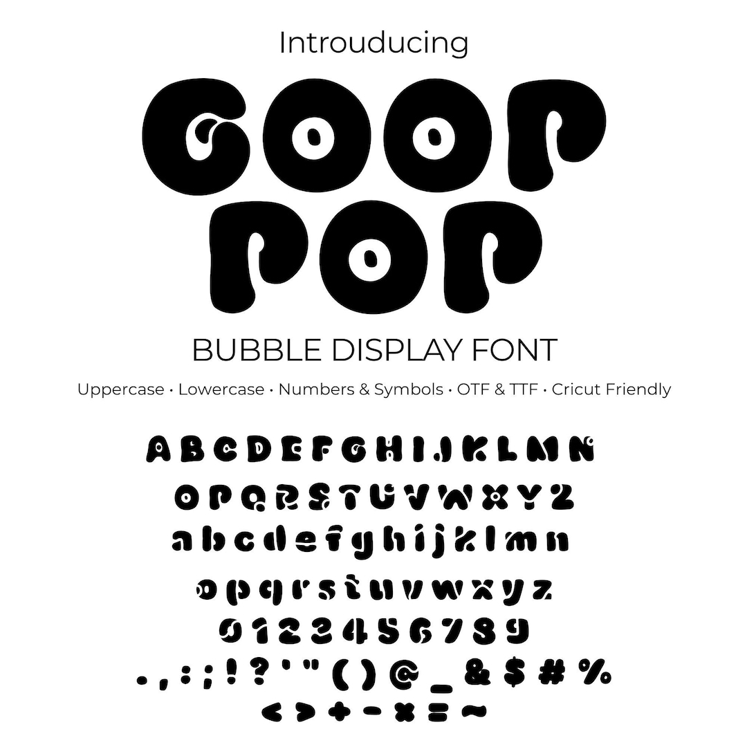 Goop Pop Bubble Font • Chunky Display Letters (OTF TTF) - Etsy