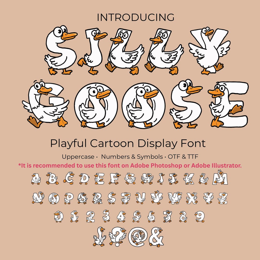 Silly Goose Font – Playful Cartoon Display Letters (OTF & TTF) - Etsy