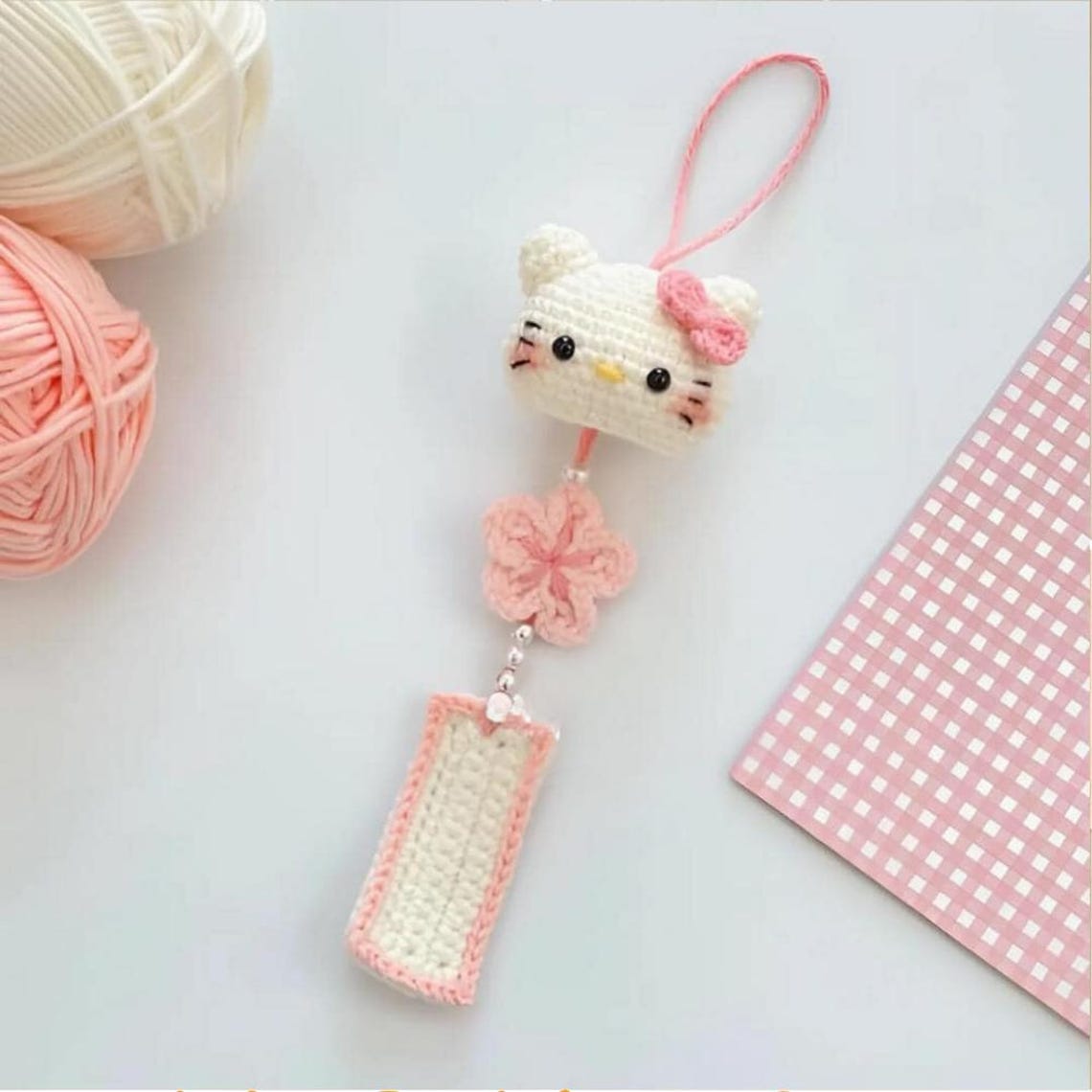 Wind Chimes Kitty, Crochet Wind Chimes Keychain, Wind Chimes Mini ...