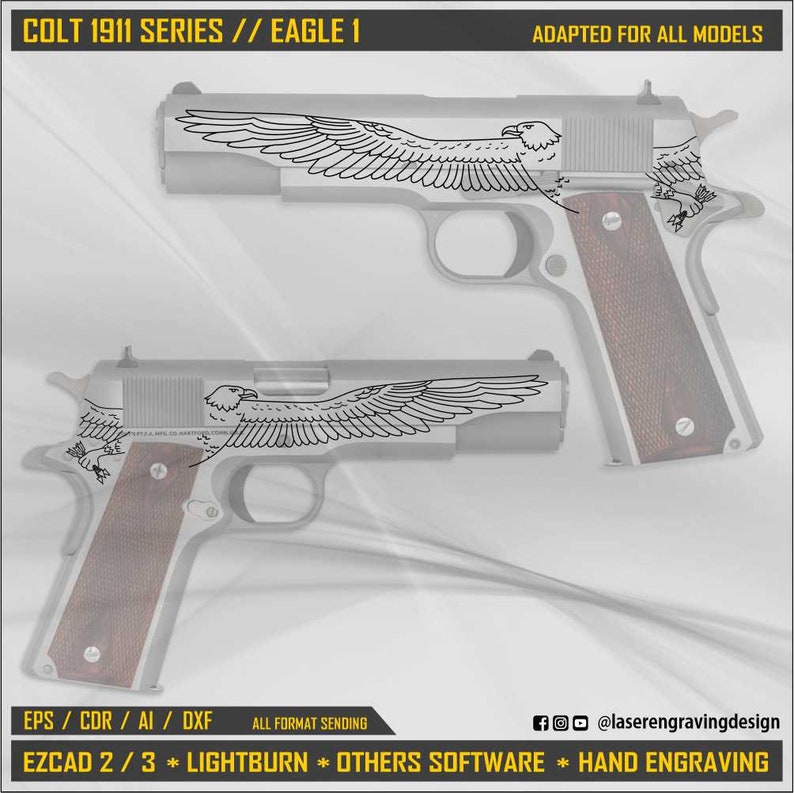 Colt 1911 Series // Eagle Design_model 1 - Etsy
