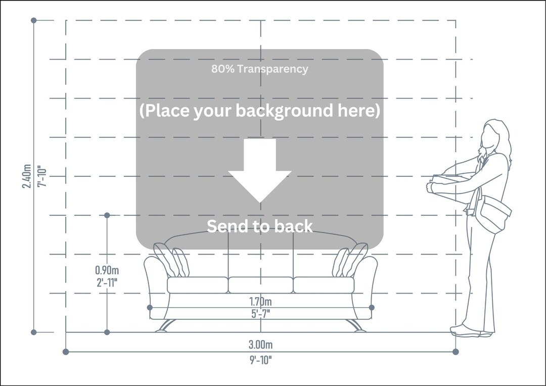 Smart Mockup Canvas Size-editable Canvas Size Guide Mockup-frame Size ...