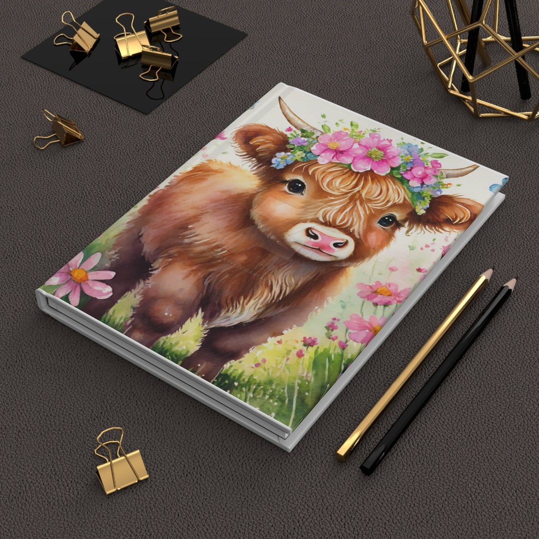 Hardcover Journal Matte Baby Cow Moomoo - Etsy