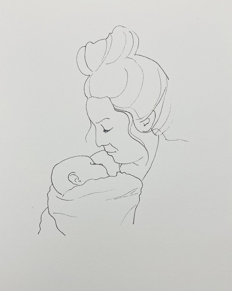 Digital Print Hand Drawing Figurative Line Drawing Minimalist Simple ...