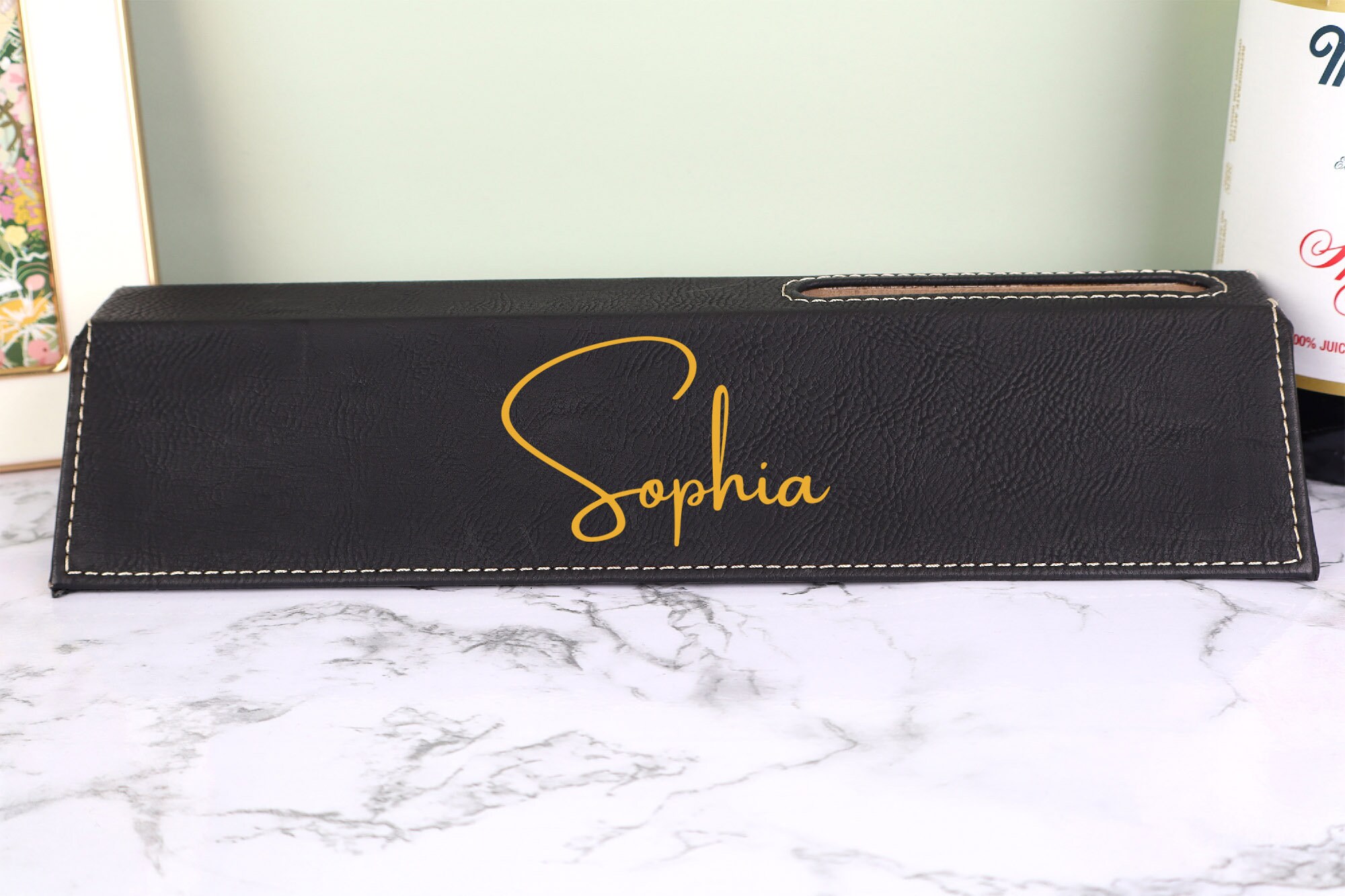 Personalized Desk Name Plate, Custom Name Sign, Personalized Leather ...