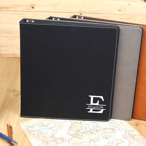 Personalized Leather Binder, Customized Binder, Graduation Gift, Office ...